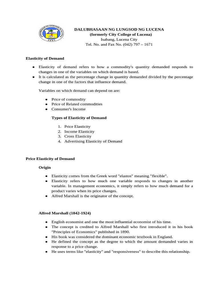 Price Elasticity Demand | PDF | Elasticity (Economics) | Demand