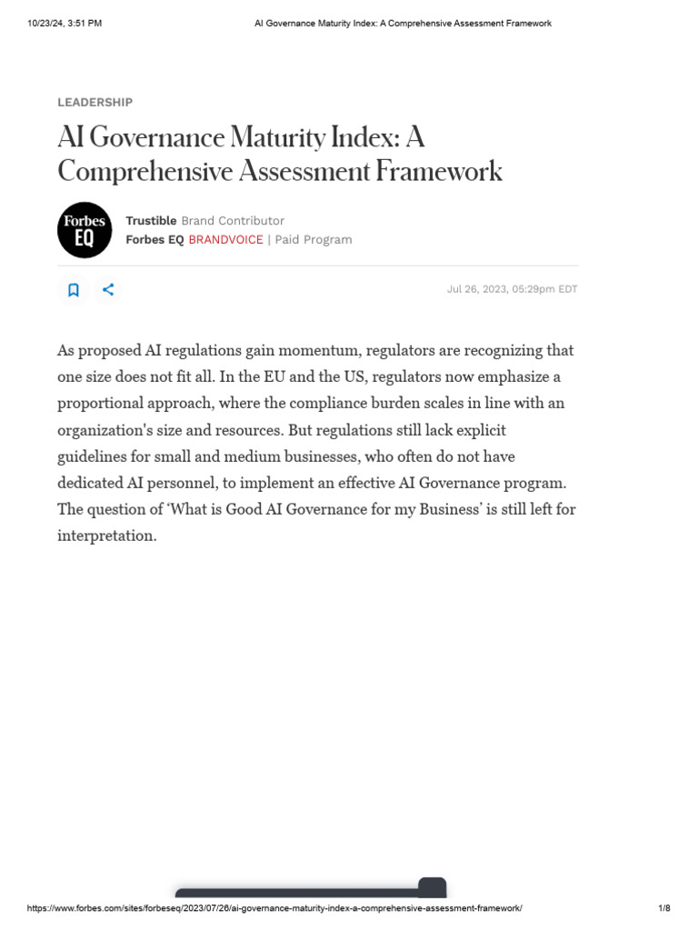 AI Governance Maturity Levels Guide | PDF | Institutional Review Board ...