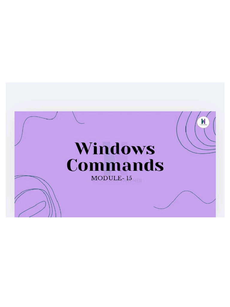 15 WINDOWS COMMANDS | PDF