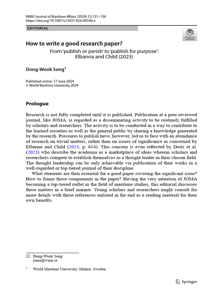 How To Write A Good Research Paper | PDF | Methodology | Science