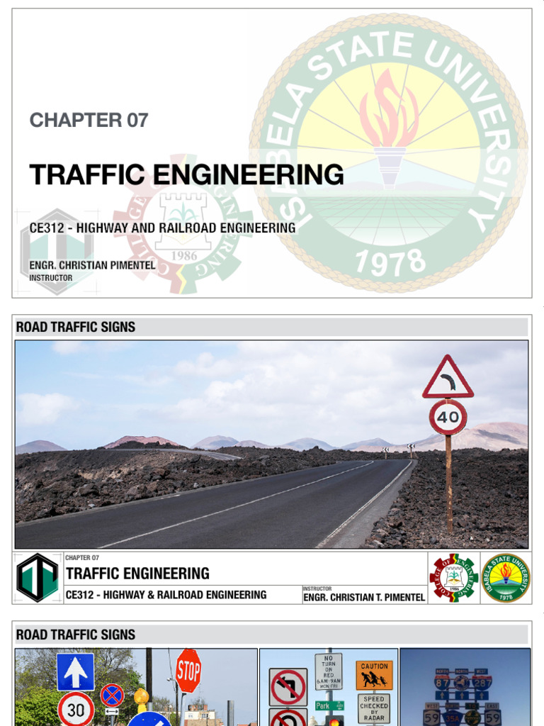 Ce312 - Chapter 07 - Traffic Engineering | PDF | Traffic | Intersection (Road)