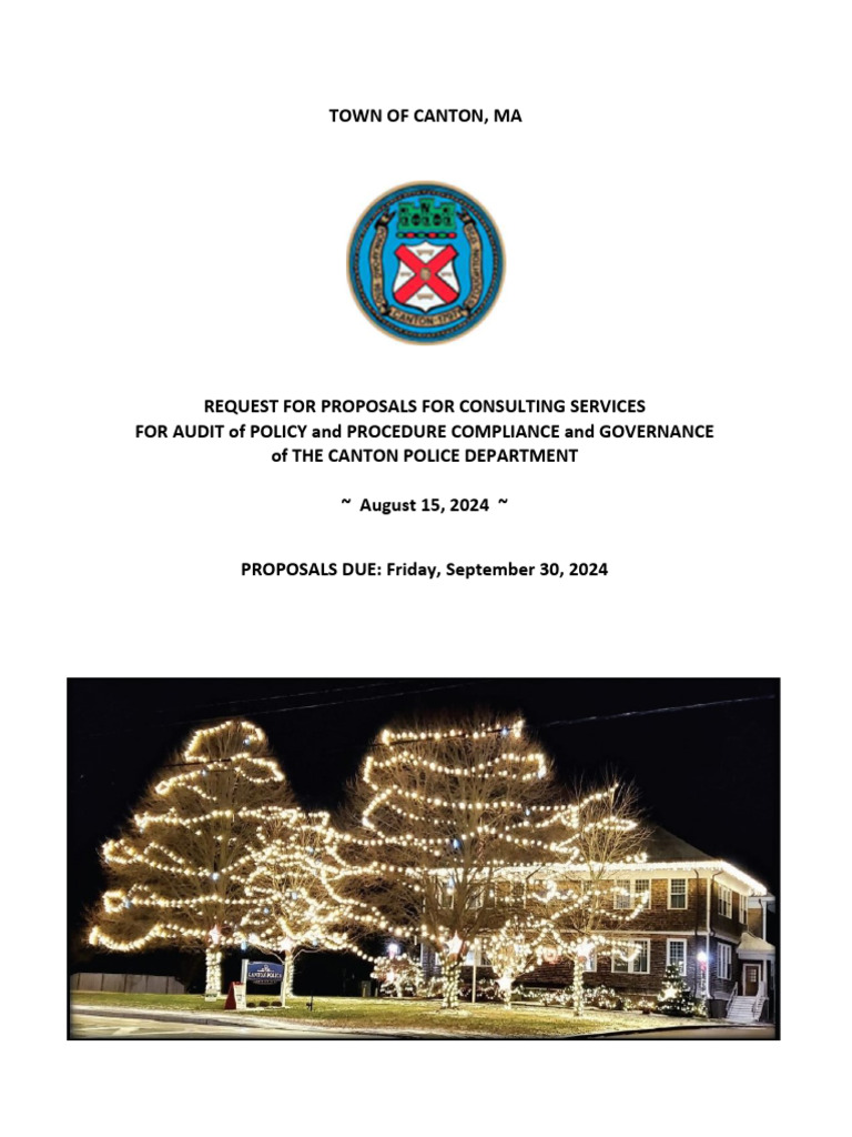 Consolidated Police Audit RFP v.4 | PDF | Regulatory Compliance | Audit