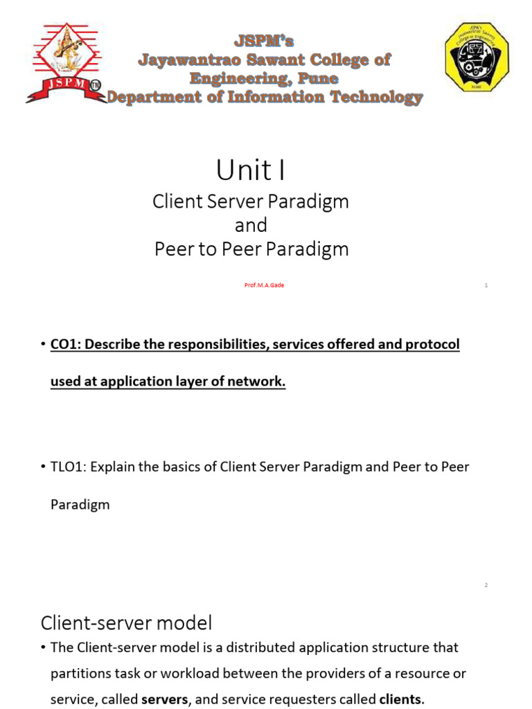 CNS_Unit I_ PPT | PDF | Domain Name System | Client–Server Model