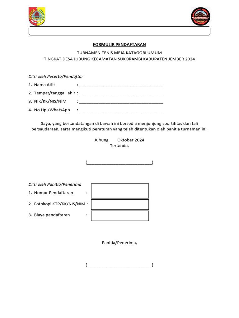 Formulir Dan Rekap Pendaftaran | PDF