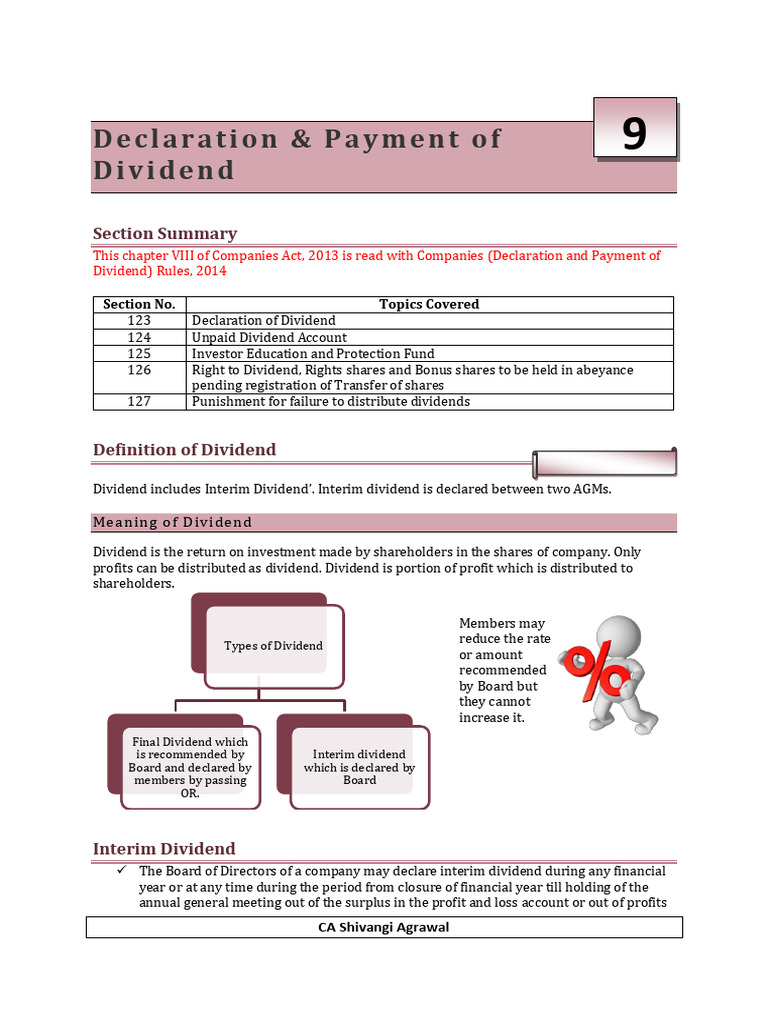 09 Declaration - Payment of Dividend | PDF | Dividend | Banks