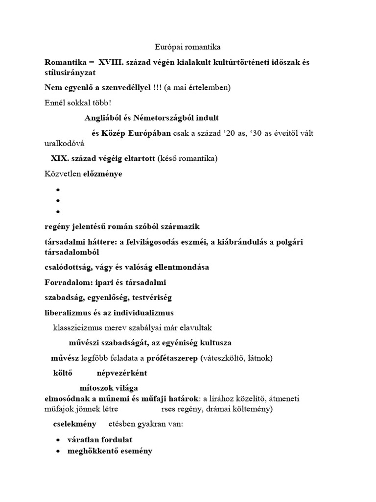 Európai Romantika | PDF