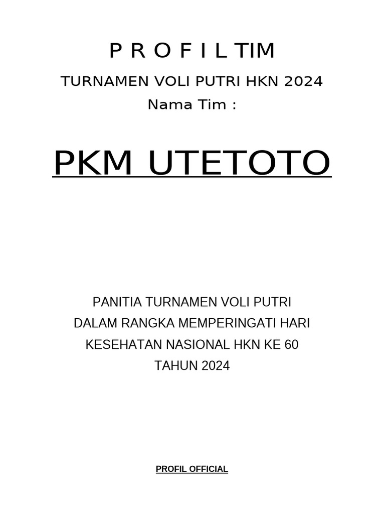 PROFIL TIM - 1 (1) Voli | PDF