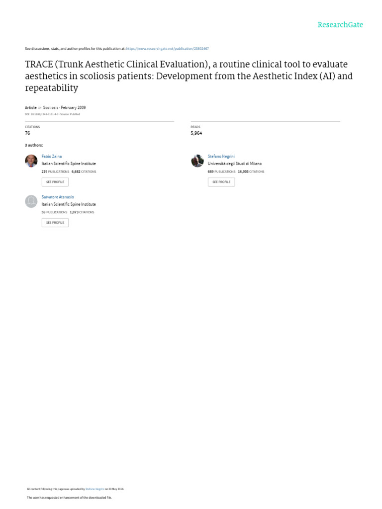 Trace Examination | PDF | Scoliosis