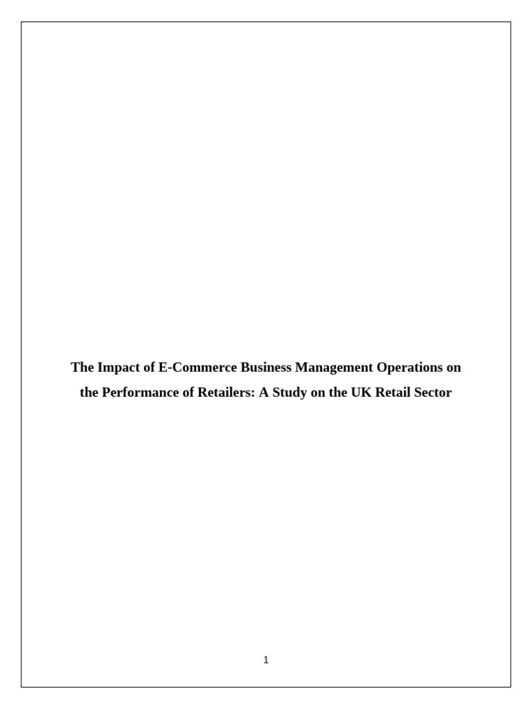 Dissertation 1, 2,3 Chapters | PDF | E Commerce | Retail