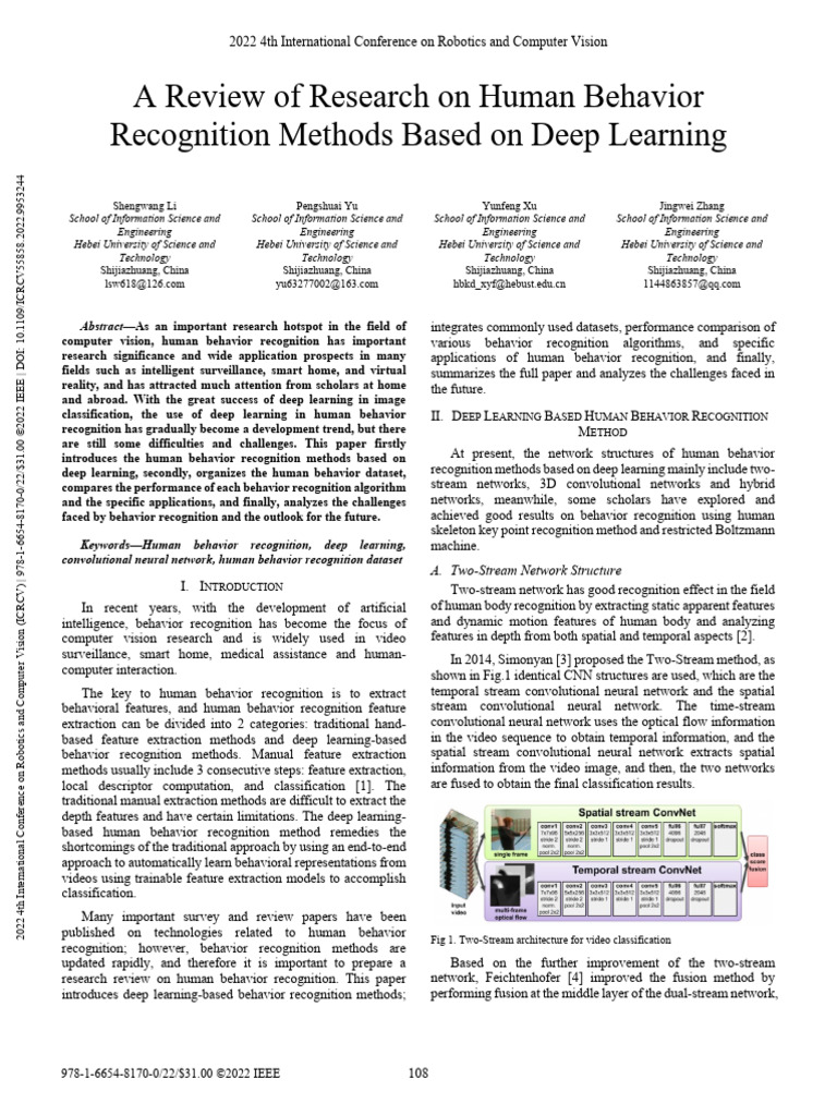 A Review of Research On Human Behavior Recognition Methods Based On ...