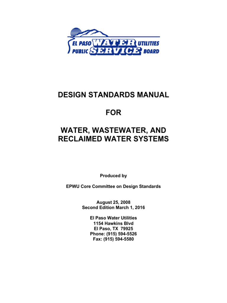 Design Standards Manual | PDF | Sanitary Sewer | Pipe (Fluid Conveyance)