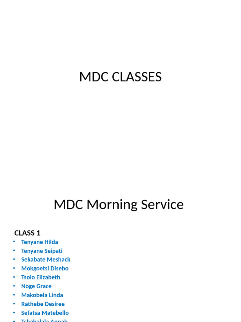 Mdc Classes 1 | PDF