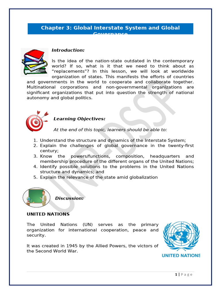 Worktext TCW Chapter 3 Global Interstate 2 | PDF | United Nations ...