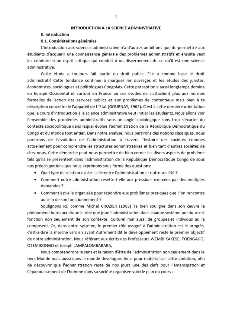 Introduction A La Science Administrative | PDF | Science ...
