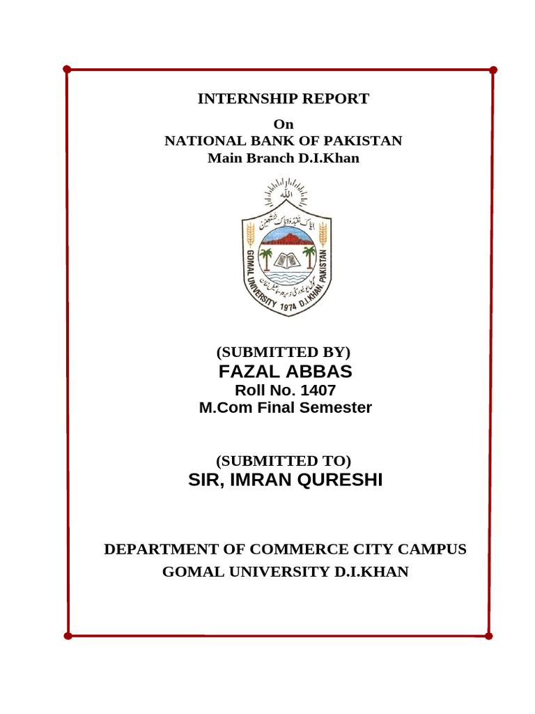 INternship Title National Bank | PDF