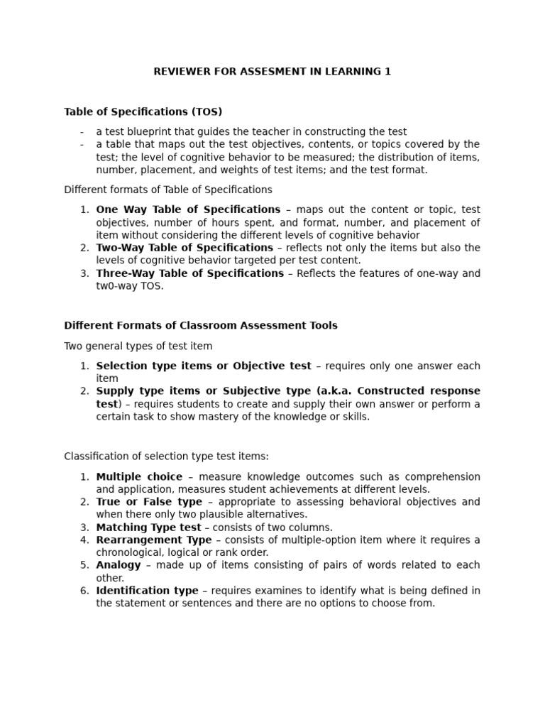 Assessment Tools and Test Validity Guide | PDF | Validity (Statistics ...