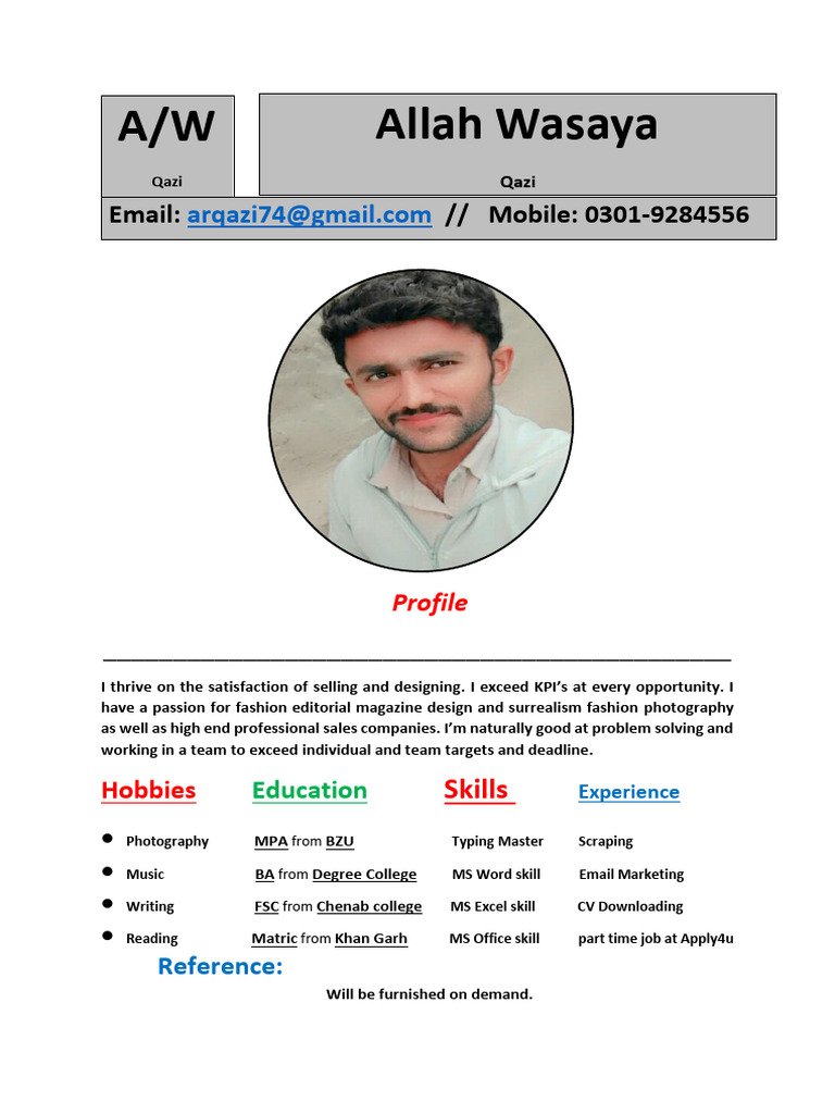 AR Qazi CV PDF | PDF