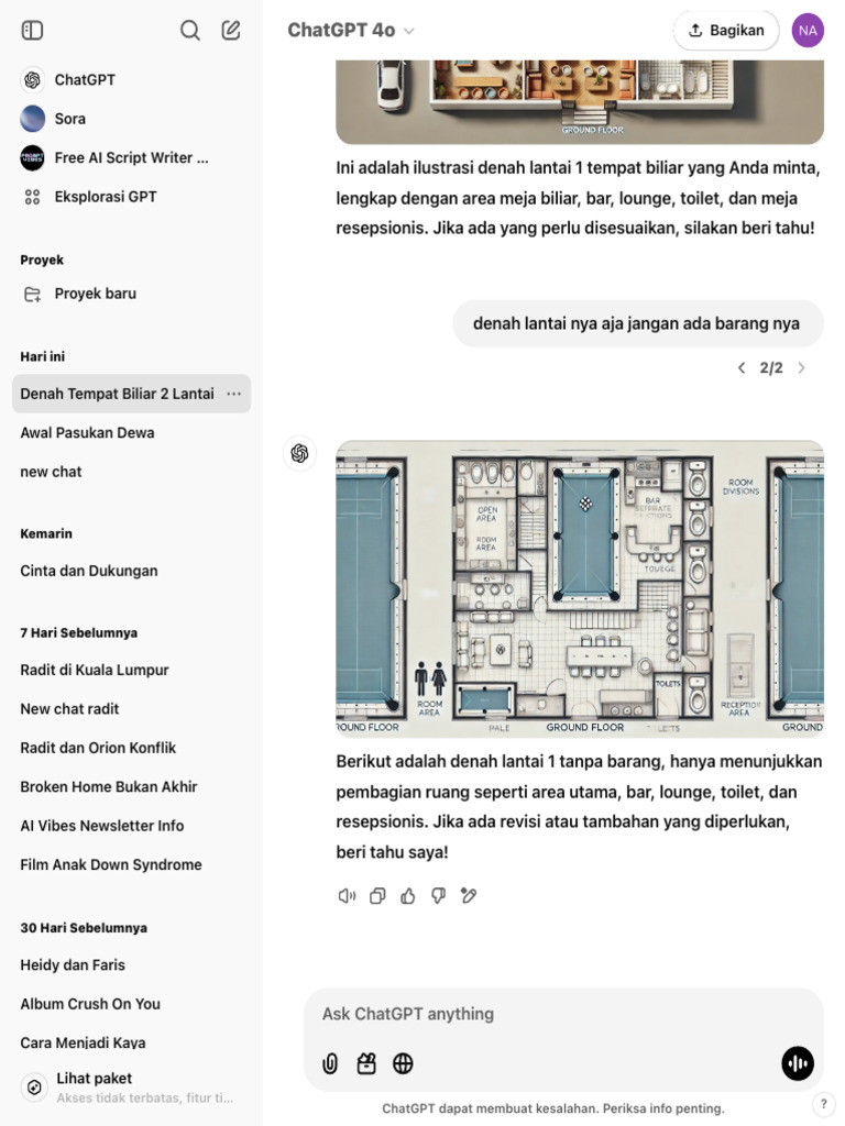 Denah Lantai Tempat Biliar | PDF