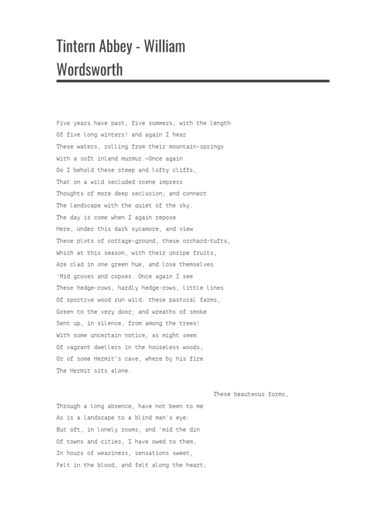 Tintern Abbey | PDF