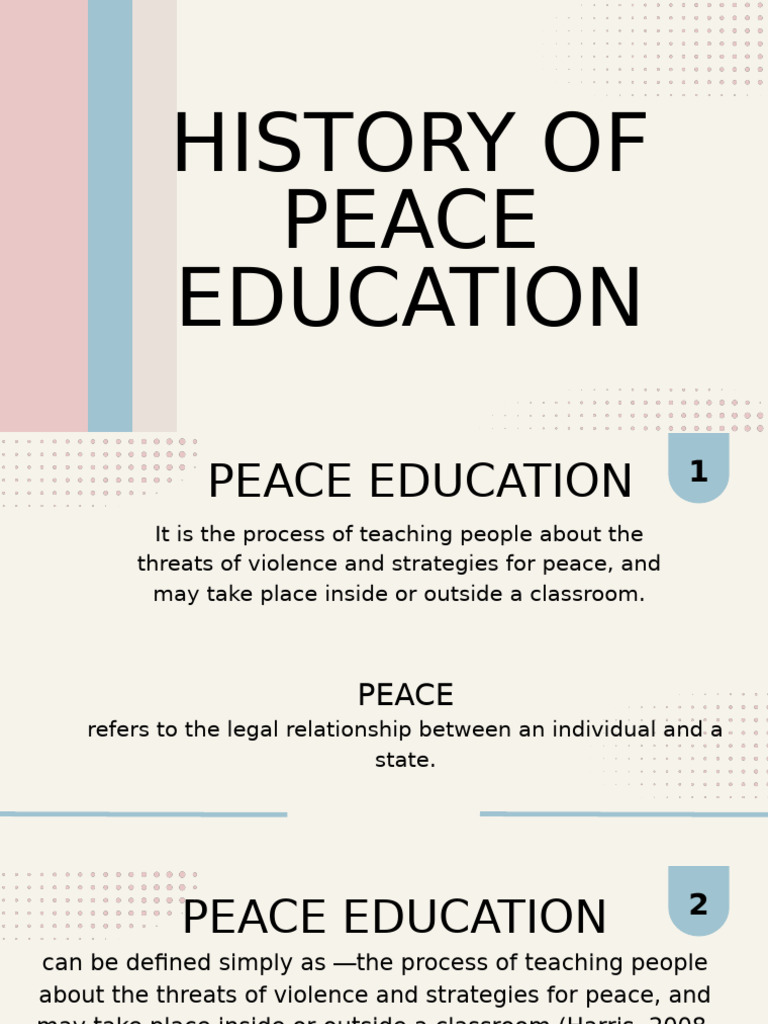 History of Peace Education | PDF | Peace | John Dewey