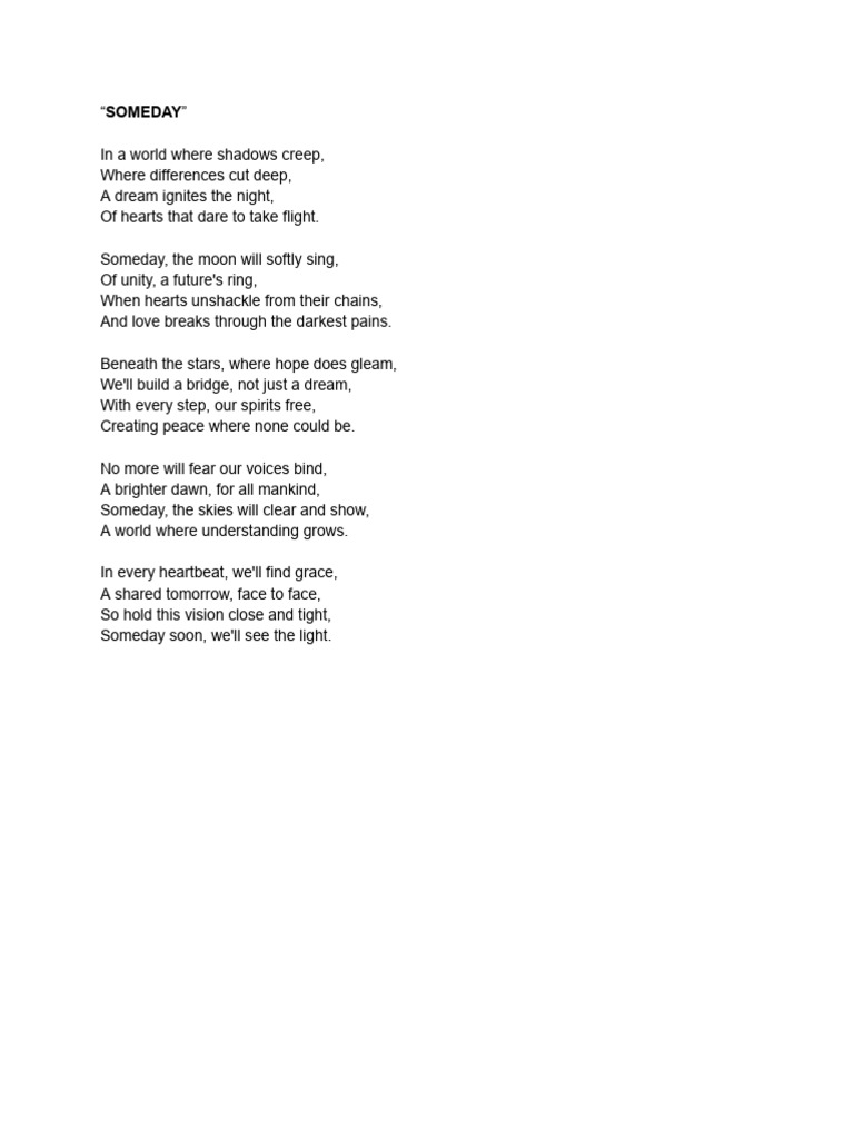 Someday Poem | PDF