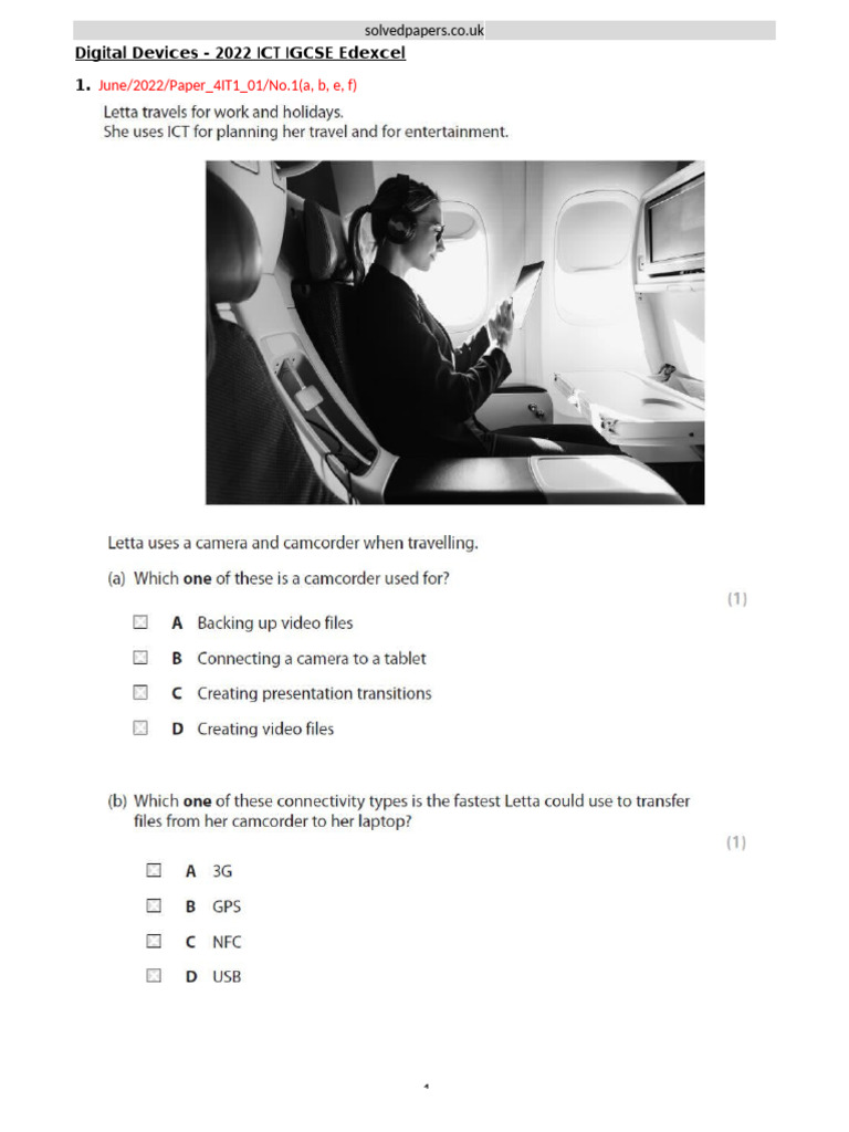 2022 Digital Devices IGCSE Edexcel ICT | PDF