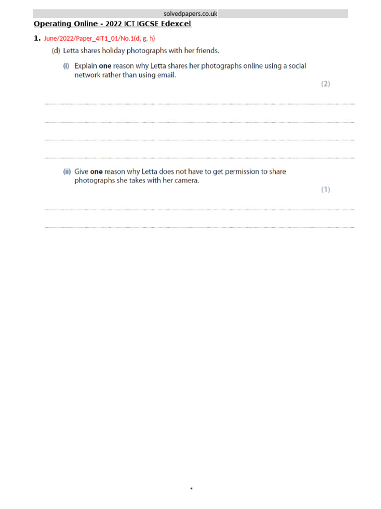 2022 Operating Online IGCSE Edexcel ICT | PDF