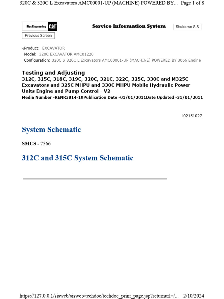 320C Excavator System Schematic Guide | PDF | Manufactured Goods ...