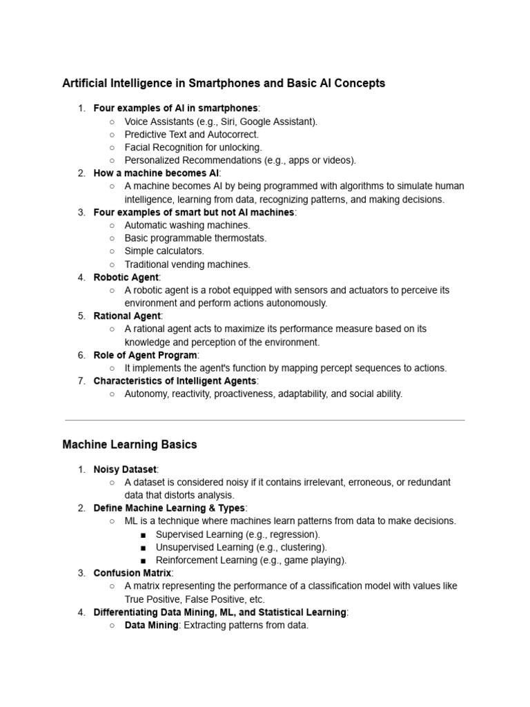 AIML QB Solutions First Cie | PDF | Machine Learning | Artificial ...
