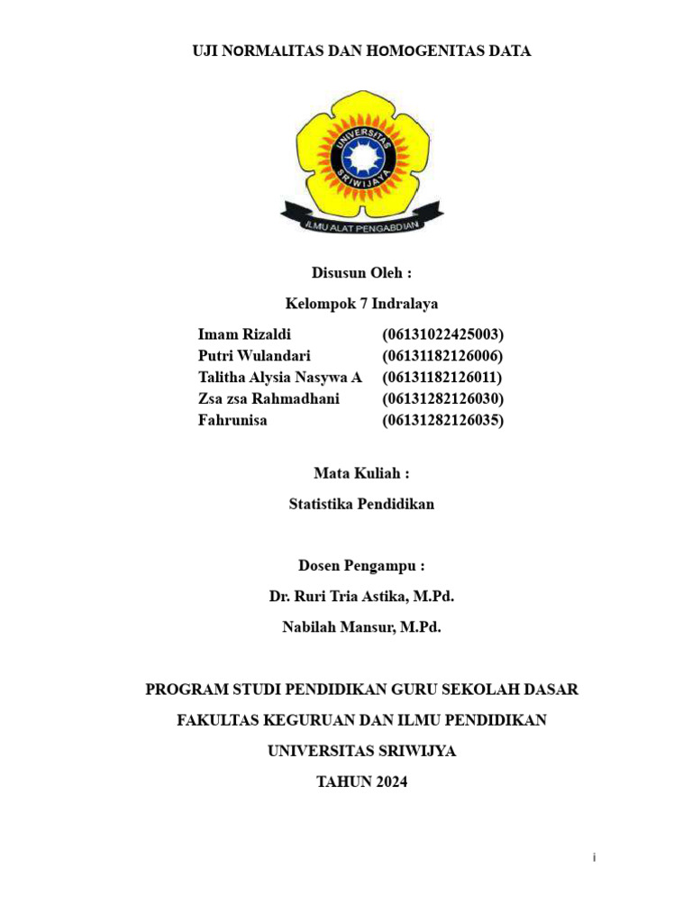 K7_Uji Normalitas Dan Homogenitas Data_Revisi_compressed | PDF