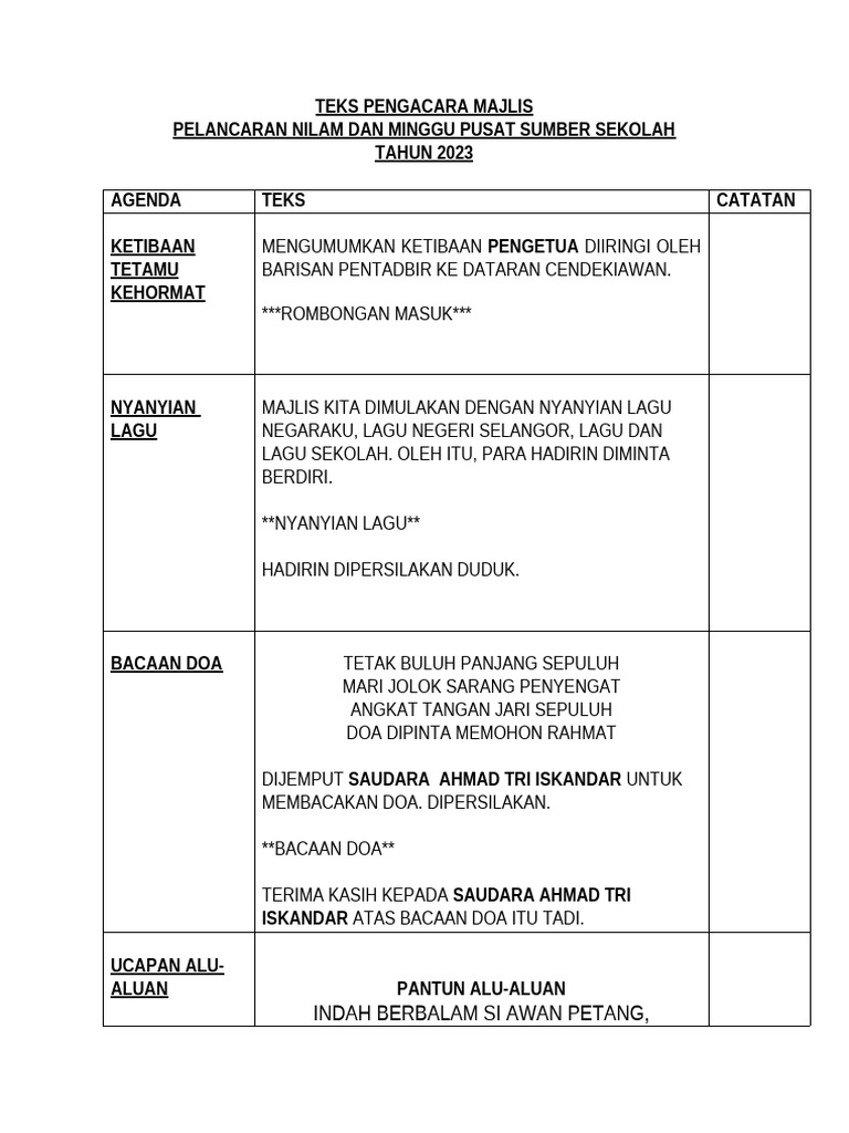 TEKS MAJLIS PELANCARAN NILAM DAN i-SEL NILAM 2022 | PDF