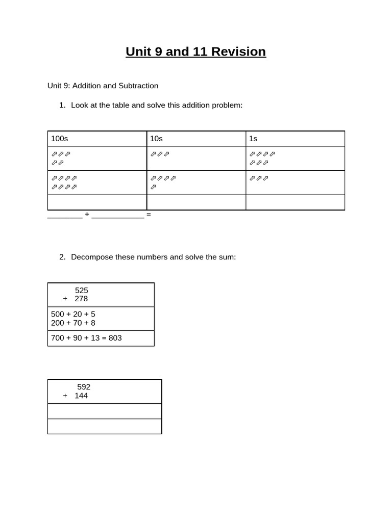 Unit 9 and 11 Maths Revision | PDF | Mathematics | Arithmetic
