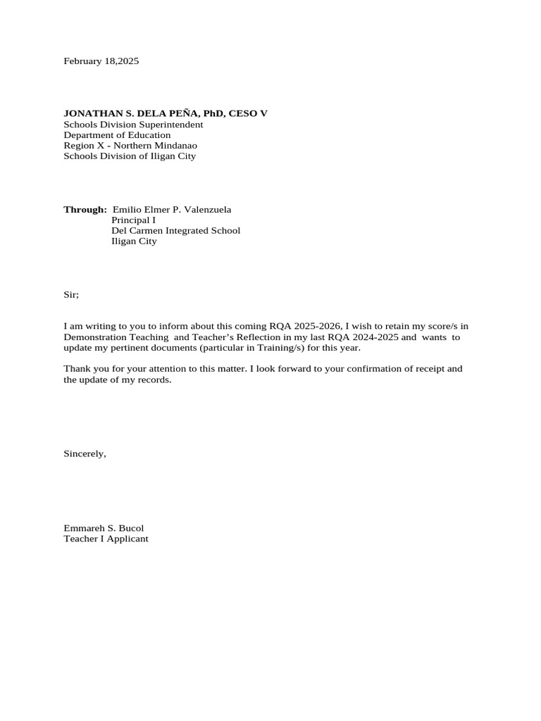 Application Letter Deped | PDF