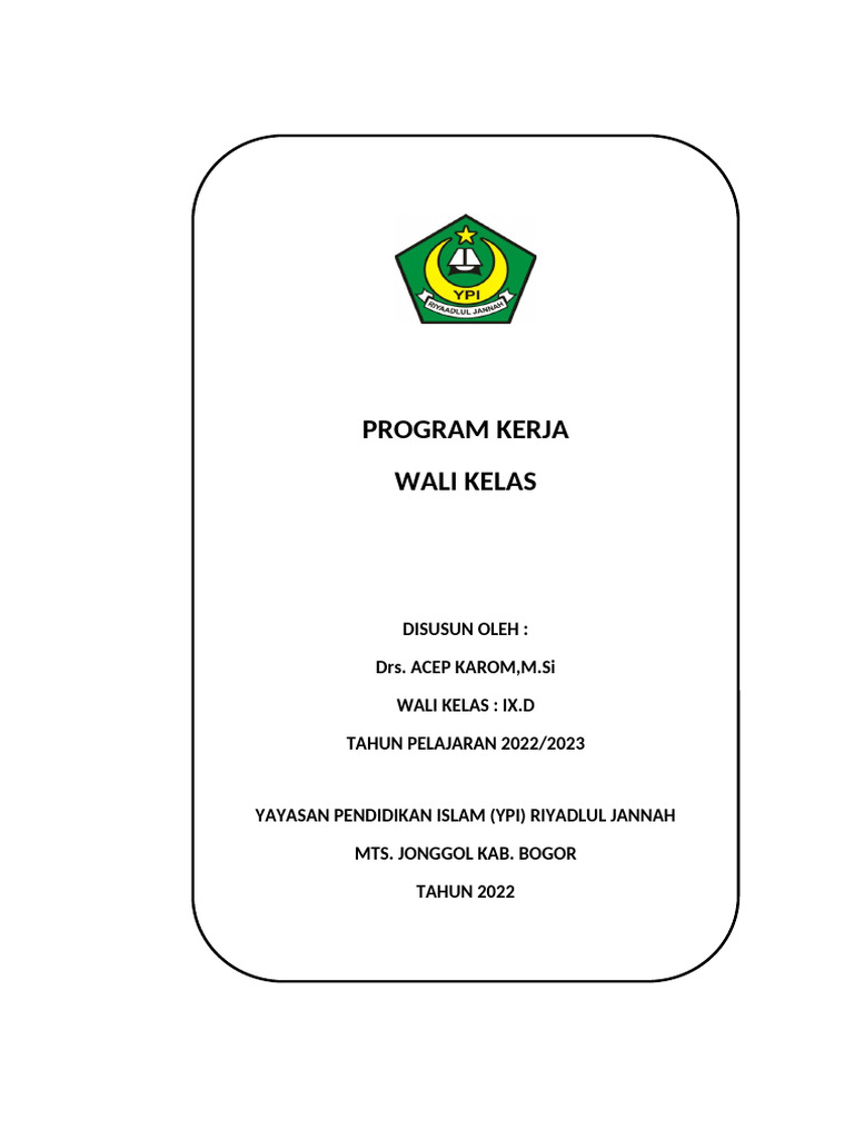 Progja Wali Kelas | PDF