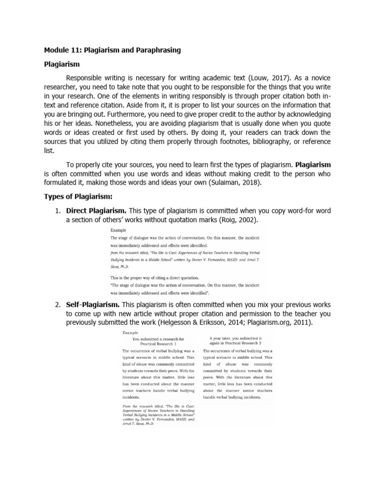 Understanding Plagiarism and Paraphrasing | PDF | Plagiarism | Citation