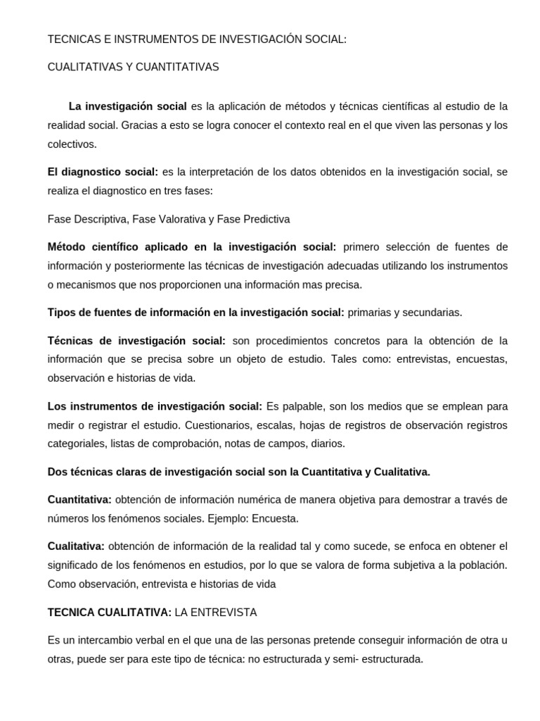 Entrevista Semi Estructurada | PDF | Investigación social ...