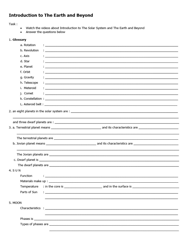 2c. Introduction To The Earth and Beyond | PDF | Planets | Solar System