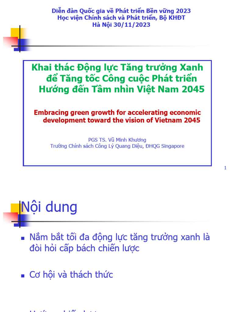 VSDF 2023 - PGS. TS. Vu Minh Khuong | PDF
