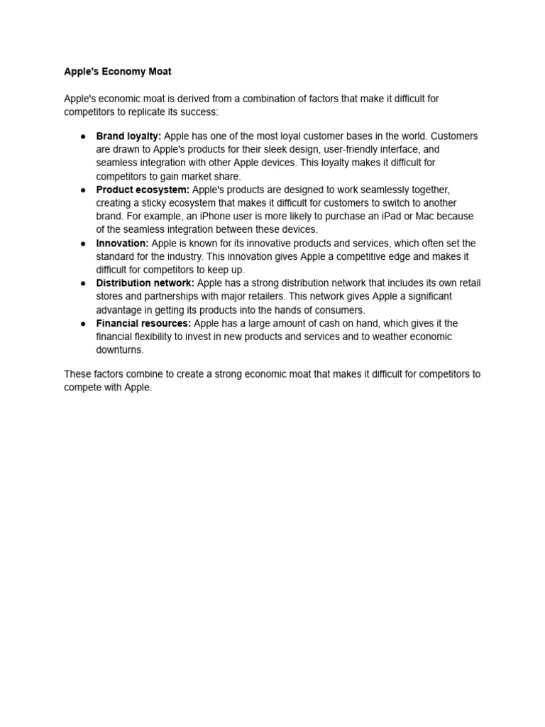 Economy Moat of Apple | PDF