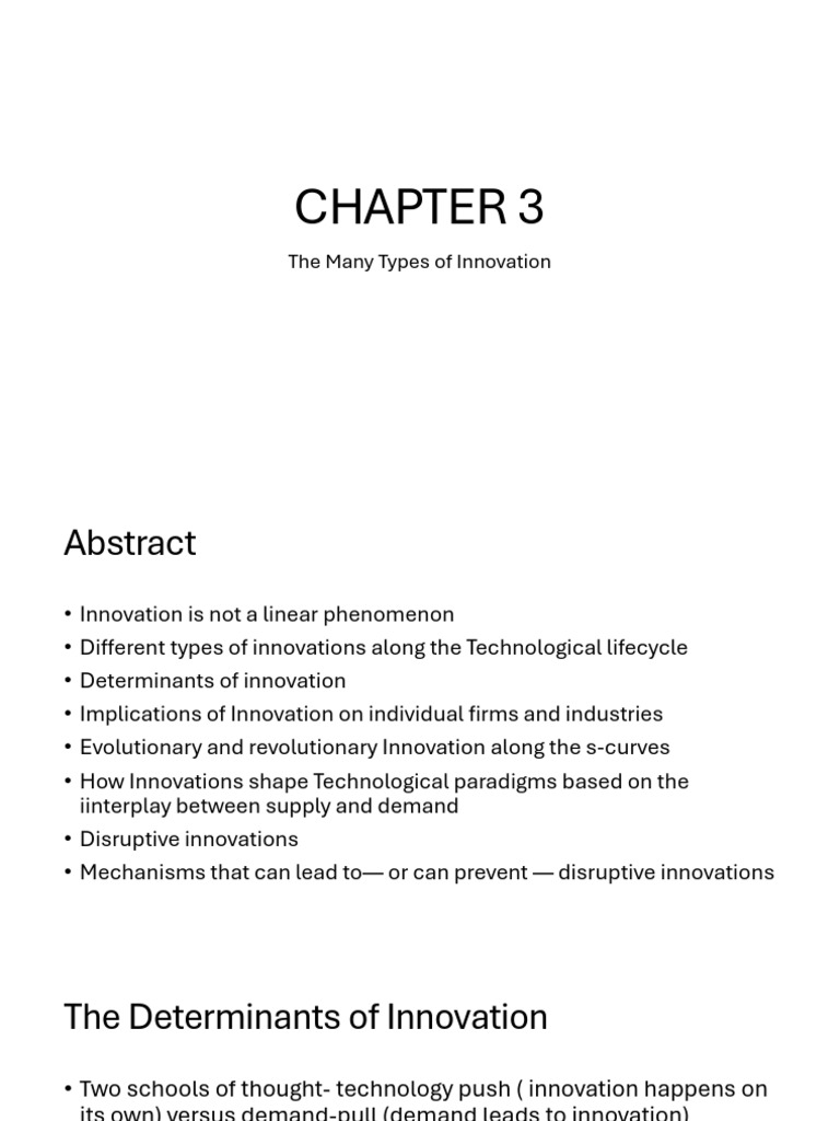 Types and Determinants of Innovation | PDF | Innovation | Evolution