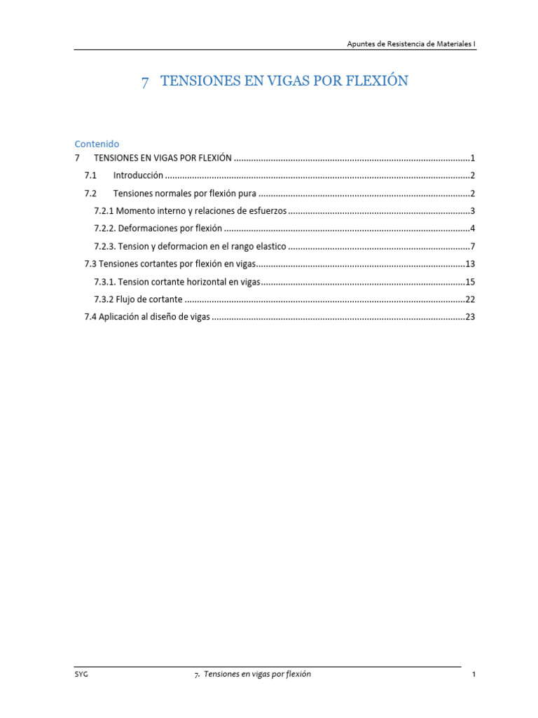 Unidad 7 Tensiones en Vigas Por Flexion | PDF | Viga (Estructura) | Doblar