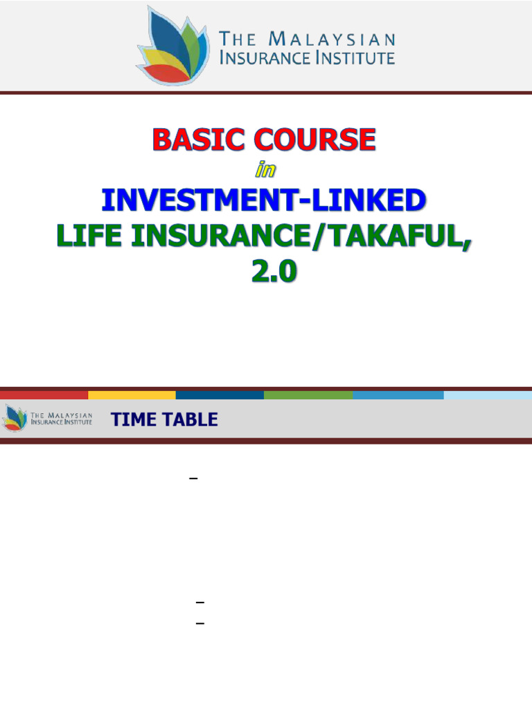 Basic Course in IL Takaful_By MTA_V1.0 | PDF | Insurance | Life Insurance