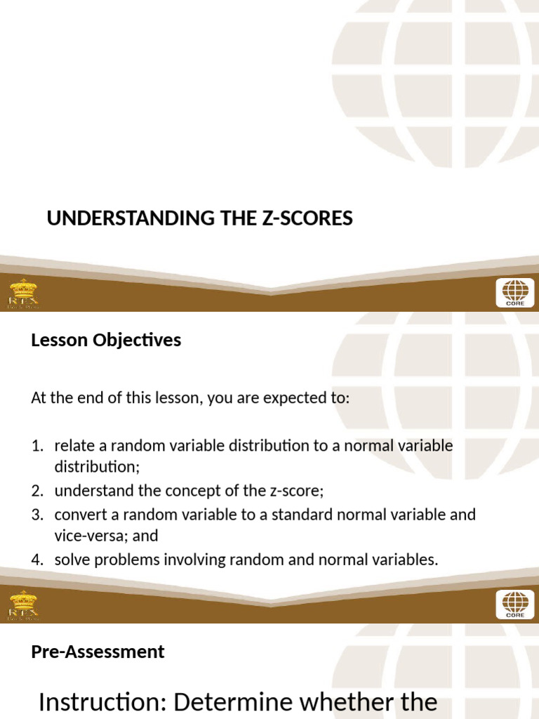 Unit II Lesson 2 Understanding the Z-scores [Autosaved] | PDF | Standard Score | Normal Distribution