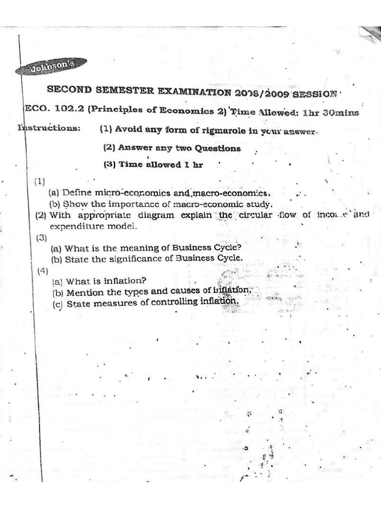Eco 102 Question and Answer | PDF