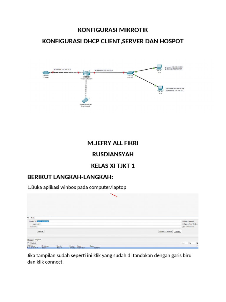 Panduan Konfigurasi Mikrotik DHCP dan Hotspot | PDF