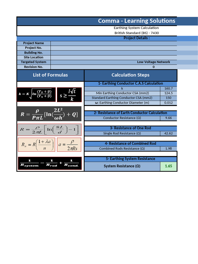 Earthing System Calculation Guide | PDF | Electric Power | Electronic Engineering