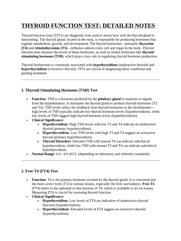 Thyroid Function Test | PDF | Thyroid Stimulating Hormone | Thyroid