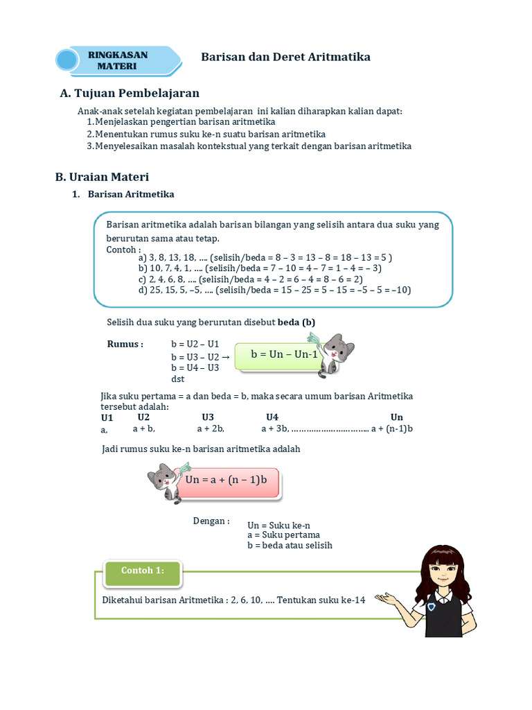 Rumus dan Contoh Barisan Aritmetika | PDF