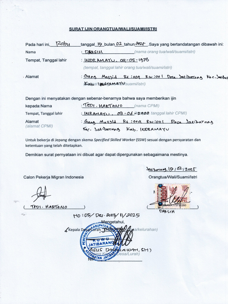 Surat Ijin Ortu | PDF