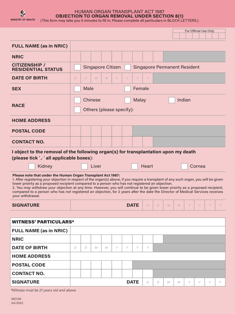 Hota Opt Out Form English | PDF